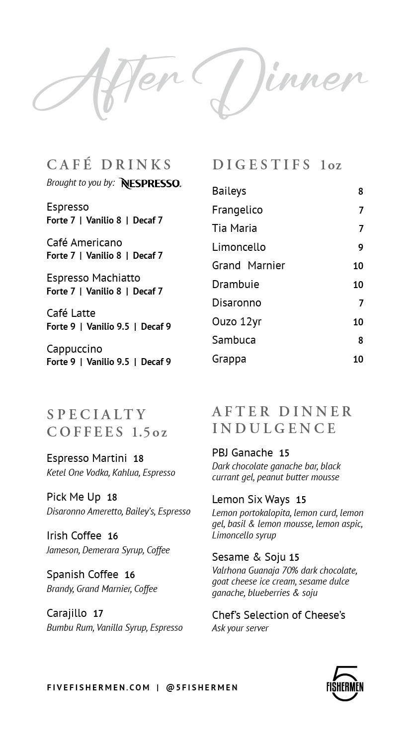 After Dinner Drinks | Scotch, Whiskey, Brandy & Digestifs